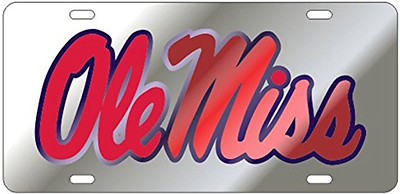 Ole Miss Rebels " Ole Miss " Mirrored License Plate / Car Tag Licensed ...
