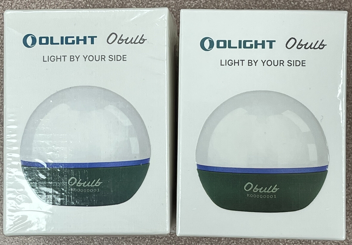 2 Olight Obulb Green 4-mode Nightlight ORB Light Flashlight Waterproof ...