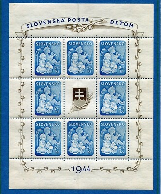 SLOVAKIA WW2 GERMAN PUPPET STATE 1944 B27a PERFECT MNH WELFARE SHEET | eBay