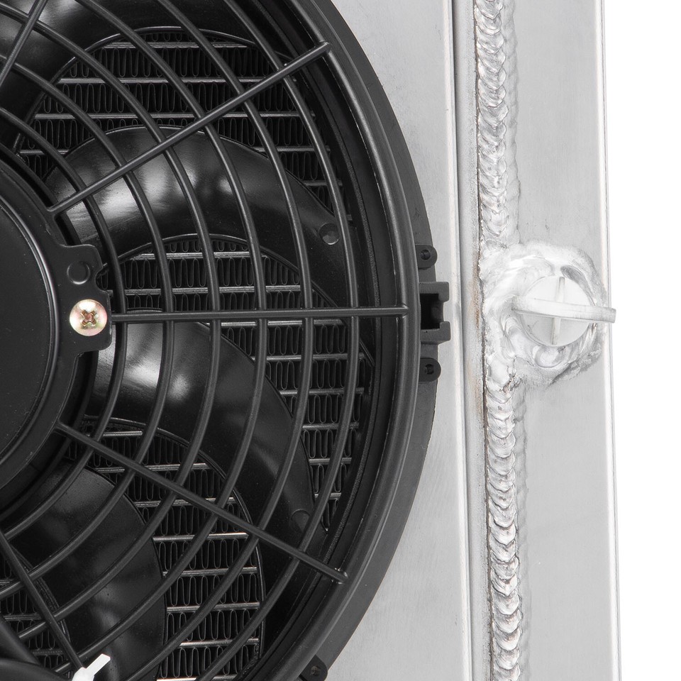 3 Row Aluminum Radiator Shroud Fan Fits Double Pass Dragster Roadster ...