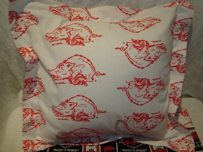 Arkansas Razorbacks Hogs 14" Cotton Fabric Throw Pillow/Cover/Sham ...