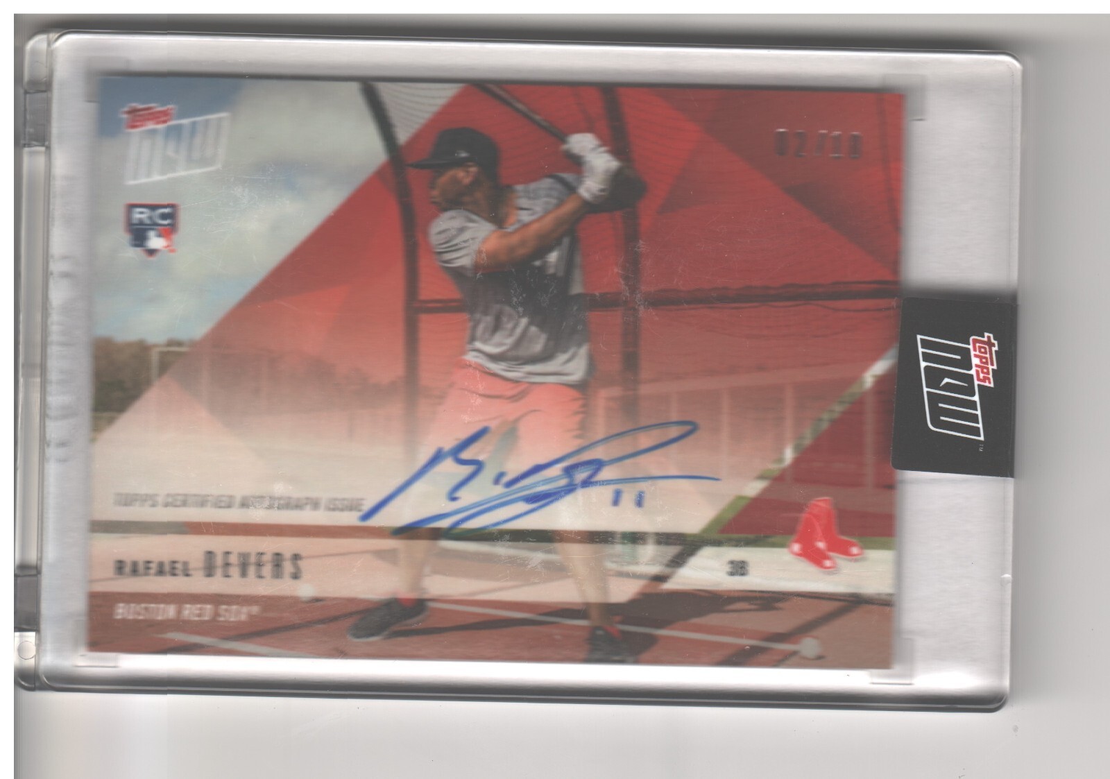 2018 Topps NOW Card #OD-26D Rafael Devers Boston Red Sox RC Auto Red #2 ...