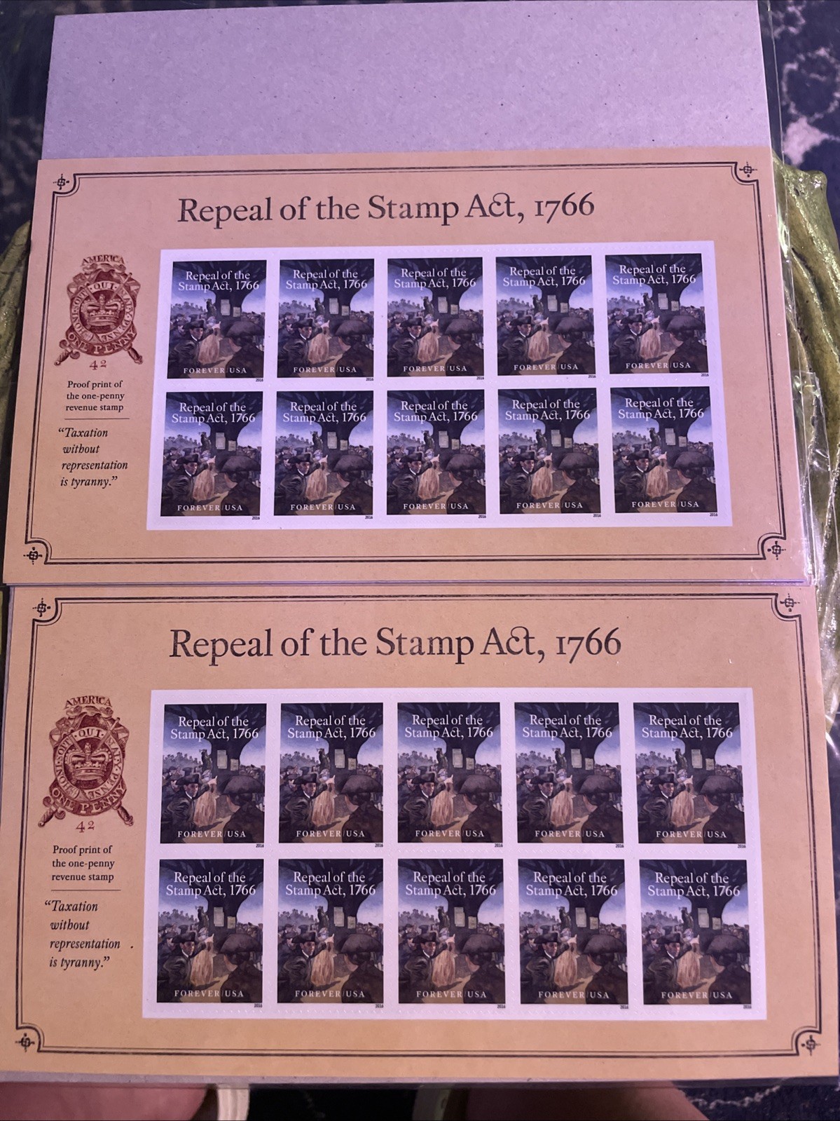 US SCOTT 5064 PANE OF 10 REPEAL OF THE STAMP ACT 1766 FOREVER STAMPS MNH | eBay