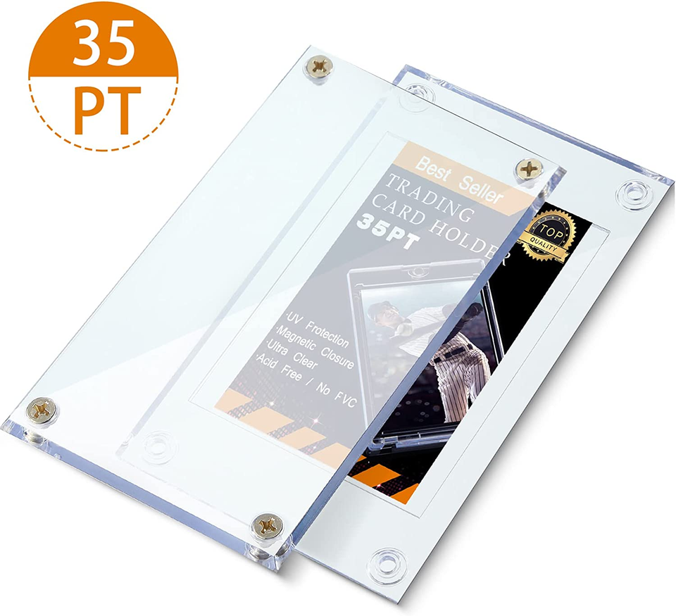 Acrylic Card Holder Screw Trading Card Protector 35 PT Baseball Card ...