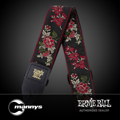 Ernie Ball Red Rose Jacquard Guitar Strap 749699141426 | eBay Australia