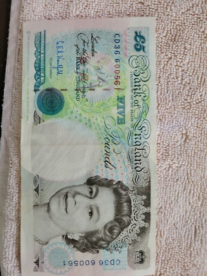 VINTAGE 1990 BANK OF ENGLAND FIVE POUND NOTE CIRCULATED CD36 600561 | eBay