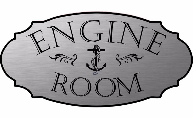 Stainless Steel color "Engine Room" Nautical Door Sign - Free Shipping ...