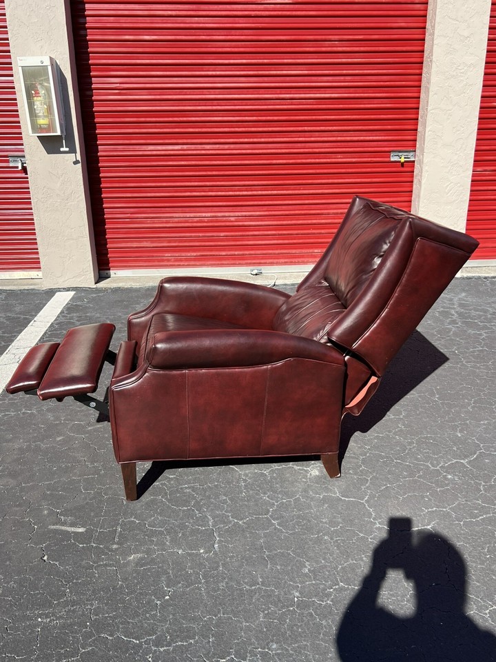 Hancock & Moore Burgundy Leather Grayson recliner - Made In USA | eBay