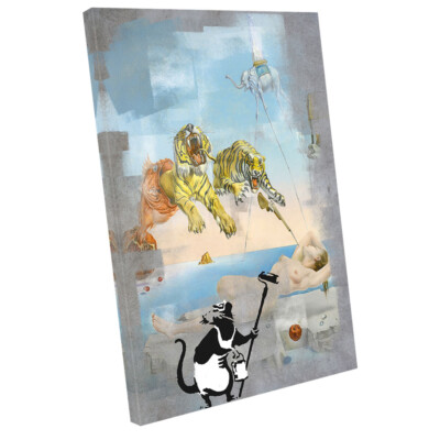 Dali Dream Banksy Painter Urban SINGLE TELA parete arte foto stampa | eBay