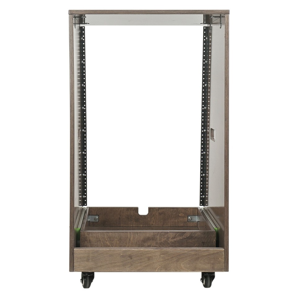 Sound Town 16U DIY Slanted Studio Rack 2U Drawer Plywood Casters (SDRK ...