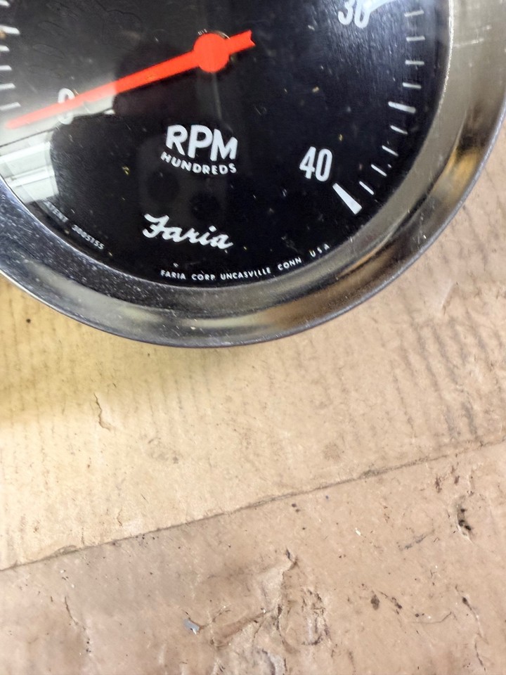 VINTAGE ORIGINAL NOS 1960'S FARIA TACHOMETER 4,000 4K RPM B62-12 TACH ...