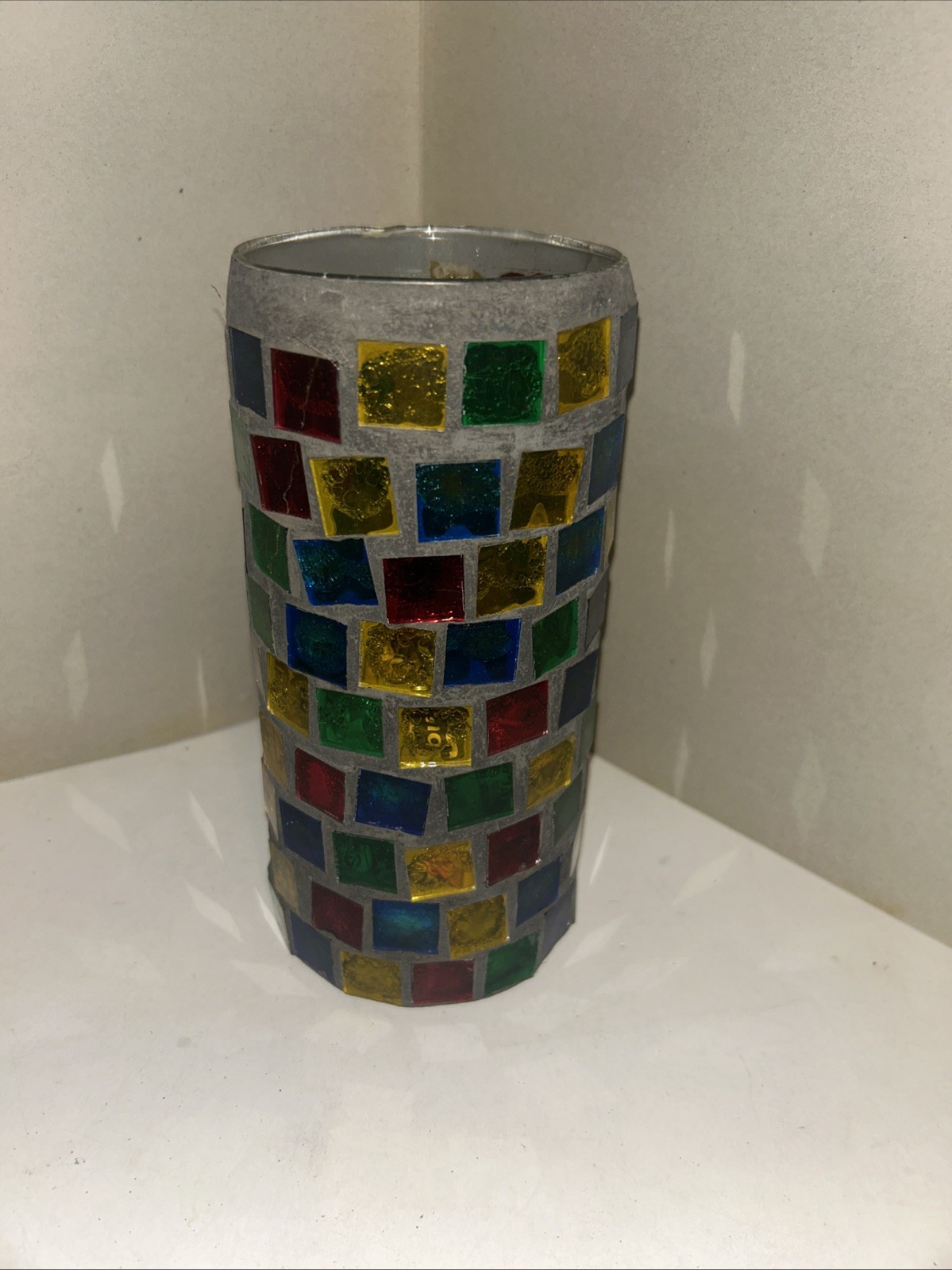 stained glass mosaic hurricane candle holder,Flower Vase,Lampshade Lot ...
