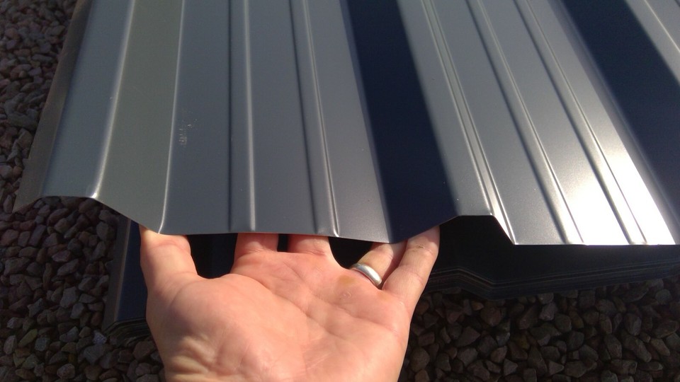 new polyester coated anthracite grey box profile roofing sheets 8ft x 1 ...