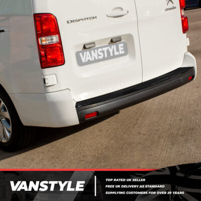 FITS CITROEN DISPATCH 16> L3 LWB GLOSS BLACK REAR BUMPER PROTECTOR ...