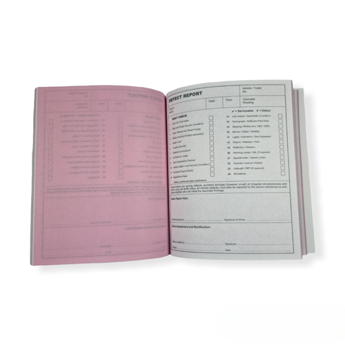 50 Page Driver Defect Book Daily Duplicate Defect Checkbook Book VOSA ...