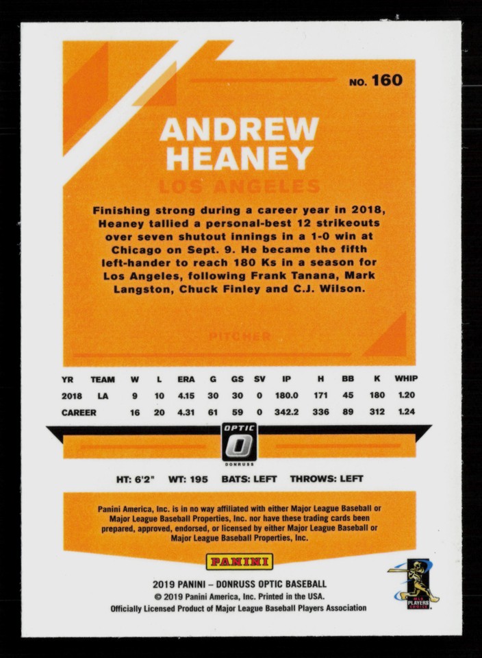 2019 Donruss Andrew Heaney #160 Los Angeles Angels Baseball Card | eBay