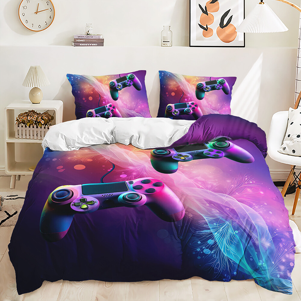 Gamepad Super Game Cat Sleeping Doge Gamer Girl Doona Duvet Quilt Cover ...