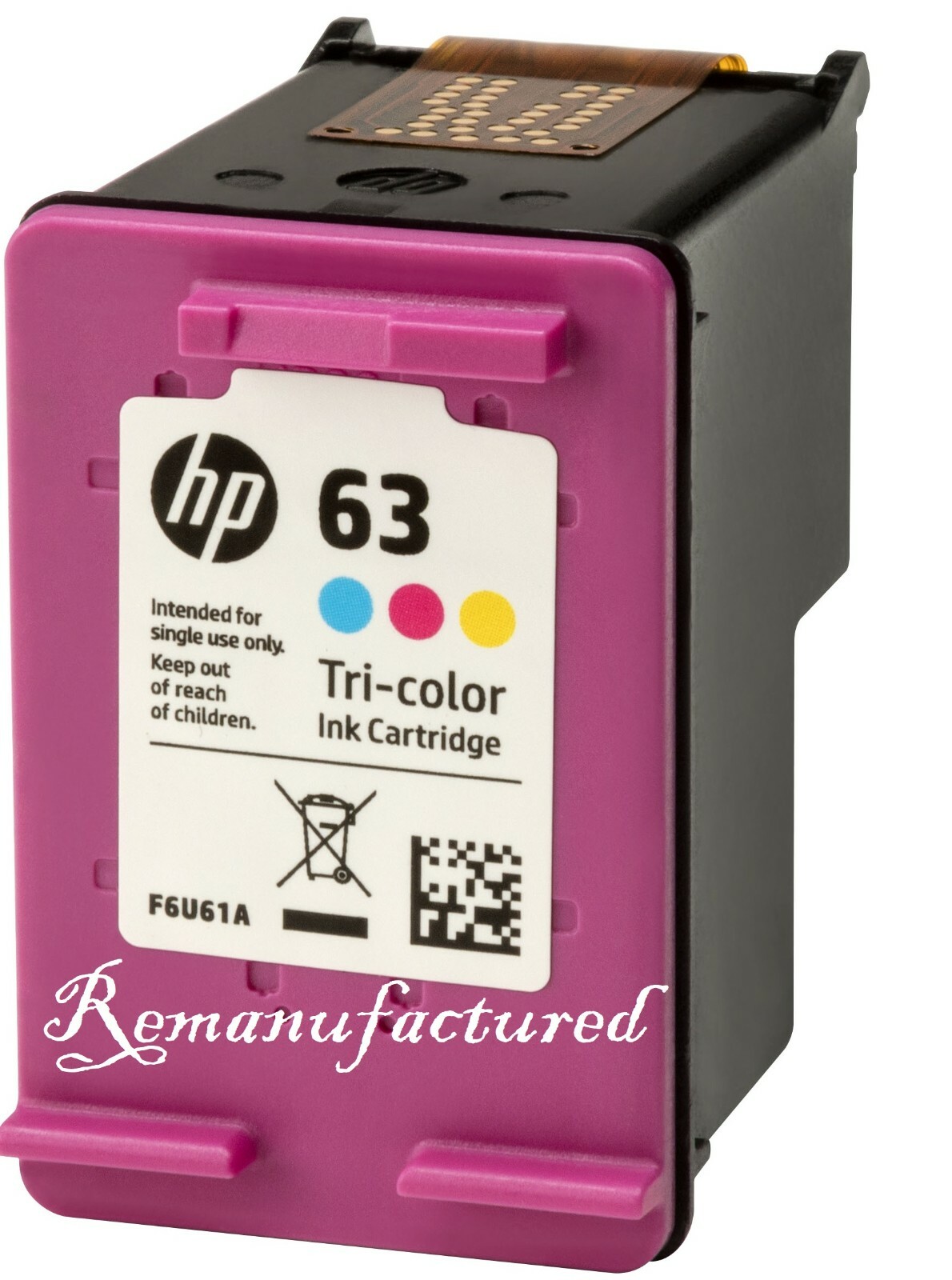 1x Generic REM 63 Colour Ink Cartridge F6U61AA for HP2130,3630 Envy ...