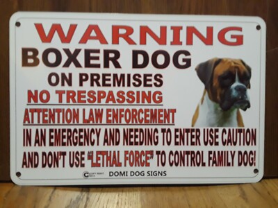 Metal Warning Boxer Dog Sign For FENCE ,Beware Of Dog 8"x12" | eBay