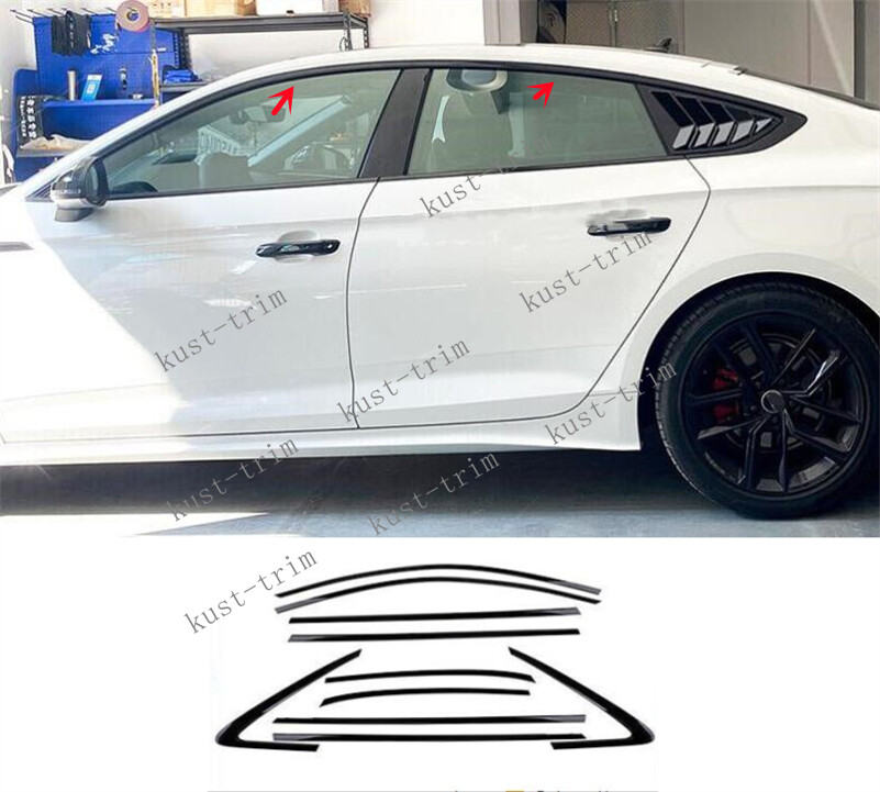For AUDI A5 S5 2018-2022 4Dr trim Black Exterior Car Window Frame ...