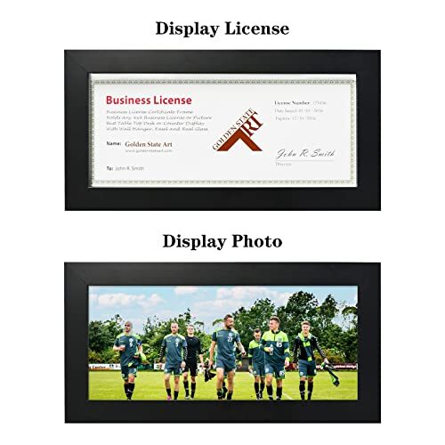 5x10 4x9 Black Wood Frame Business License Certificate with Mat Table ...