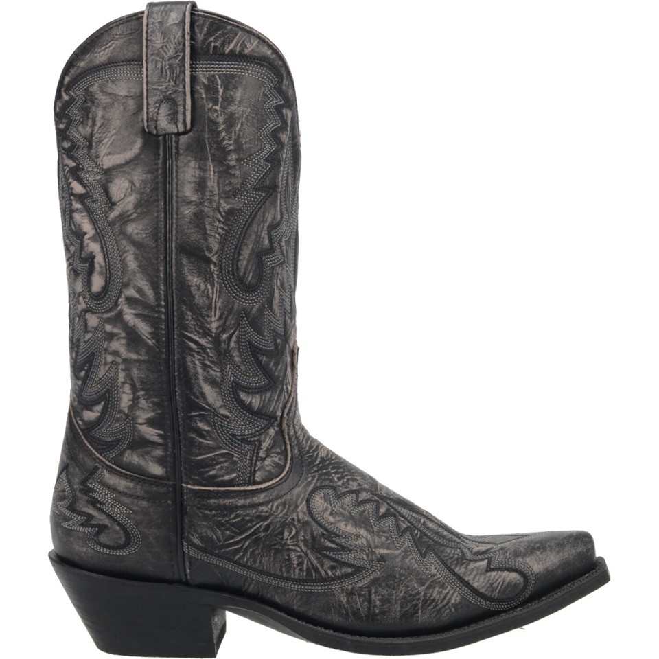 Laredo Mens Garrett Cowboy Boots Leather Black Distressed | eBay