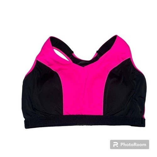 Cacique Sport Bra Wire Free High Neck Racerback High Impact Adjustable ...