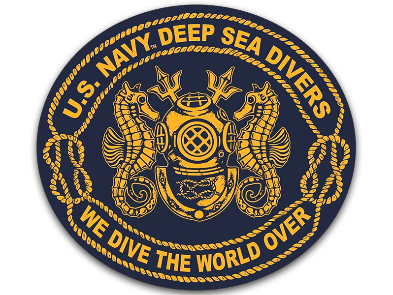 3x4 inch US Naval DEEP SEA Divers Insignia Sticker (logo decal laptop ...