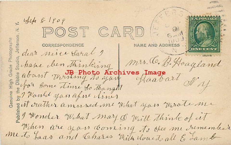 NY, Jefferson, New York, RPPC, Euphemia Lamb Residence, Dibble Studio Photo | eBay