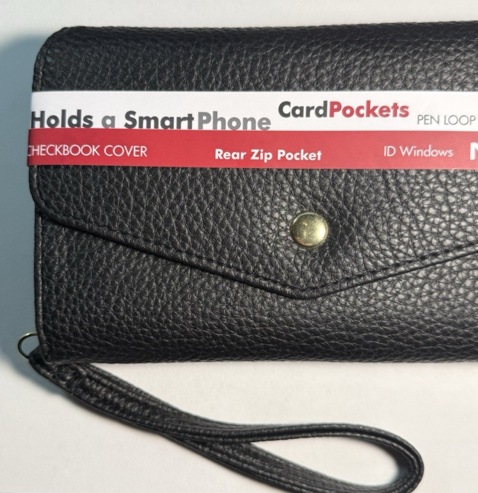 MUNDI Womans / CEO Clutch- Big Fat Wallet / BLACK GRAIN PEBBLE / New | eBay