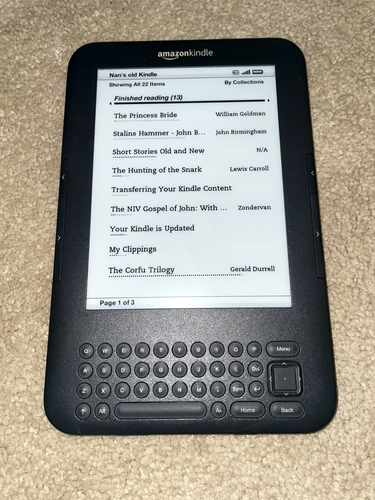 Kindle Keyboard 3rd Gen D00901 6" WiFi eBook Reader Black with cover ...