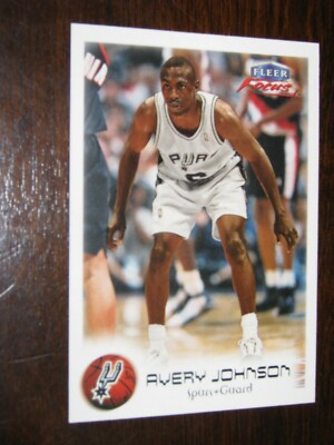 San Antonio Spurs 1999-00 Fleer Focus #51 Avery Johnson Masterpiece #44 ...