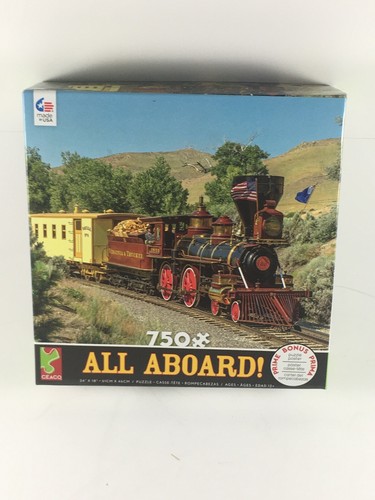 New Ceaco ALL ABOARD Steam Engine Train Jigsaw Puzzle 750 Pcs Virginia ...