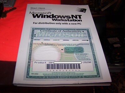 Windows NT Workstatiom 4.0 Manual and key | eBay