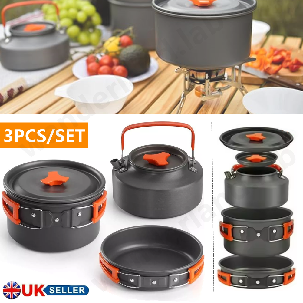 Camping Cookware Set Outdoor Cooking Pot Pan Kettle for Hiking Picnic ...