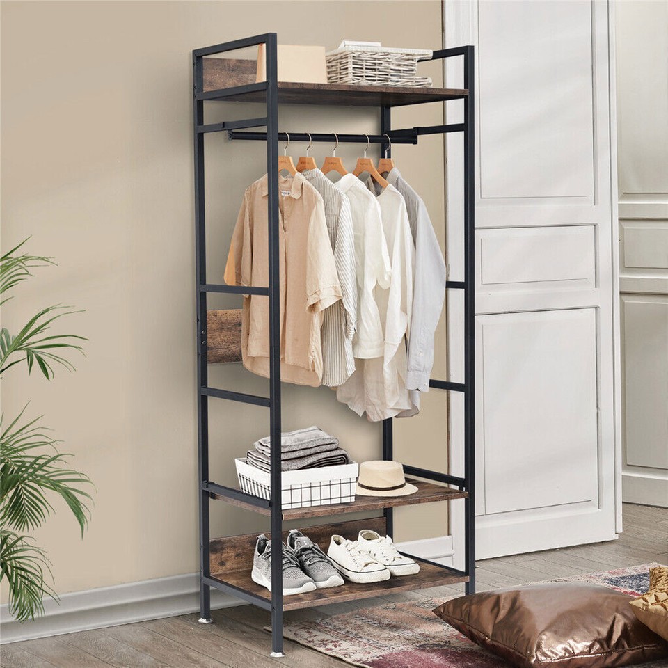 Heavy Duty Clothes Rail Garment Rack Stand Market Wardrobe Attic ...