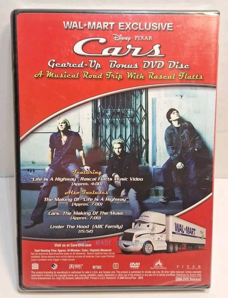 Disney's Pixar Cars Geared-up Bonus Disc (DVD 2006 Walmart Exclusive ...