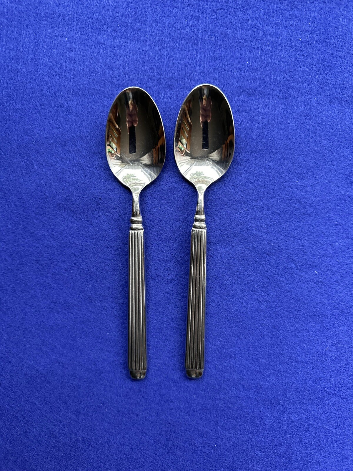 Hampton Silversmiths MONUMENT Ribbed 18/10 Table/ Soup Spoons Set 2 ...