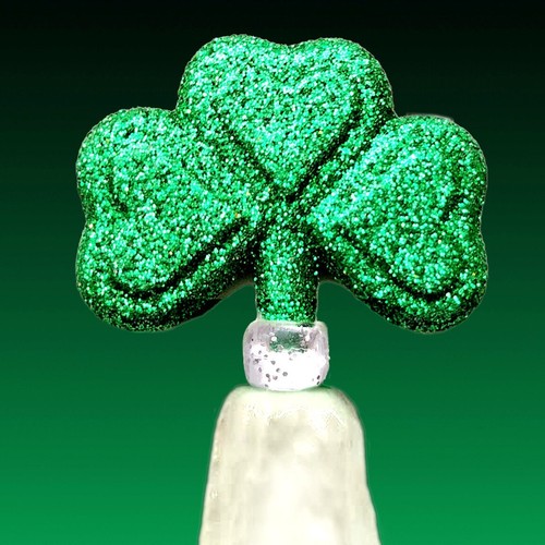 ST PATRICK MEDIUM GLITTER GREEN SHAMROCK TOPPER STAR for Ceramic ...