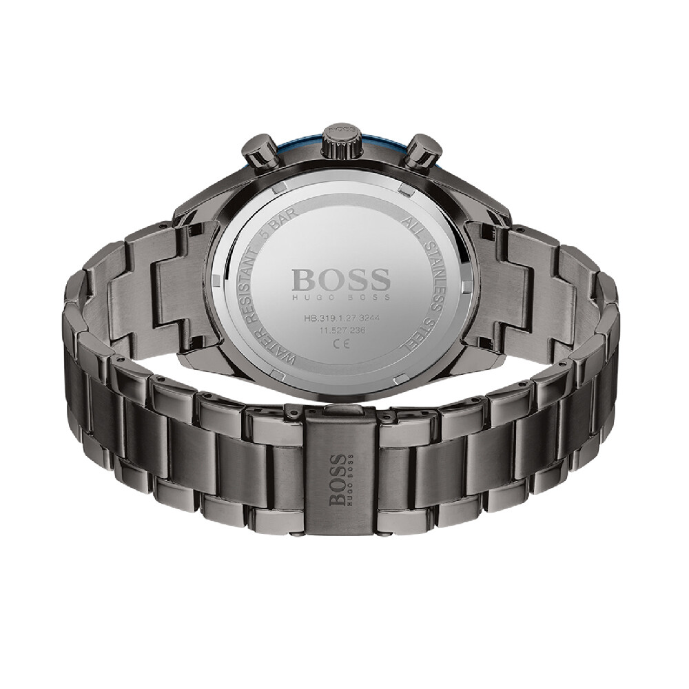 NEW HUGO BOSS HB 1513858 DISTINCT GUNMETAL CHRONO MENS WATCH 2 YEAR ...
