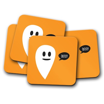 4 Set - Funny Ghost Coaster - Boo Cute Office Joke Secret Santa Cool ...