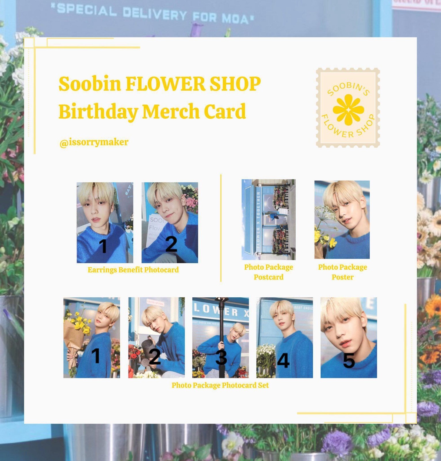 TXT SOOBIN BIRTHDAY FLOWER SHOP MERCH OFFICIAL | eBay