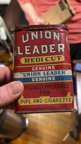VINTAGE ADVERTISING UNCLE SAM UNION LEADER VERTICAL POCKET TOBACCO TIN ...