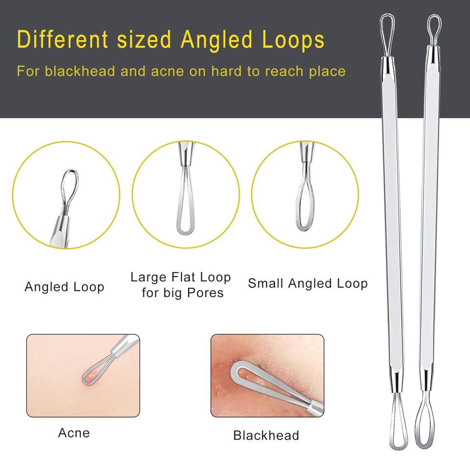 Blackhead Remover Tool, Boxoyx 10 Pcs 1 count (Pack of 1), All Silver ...