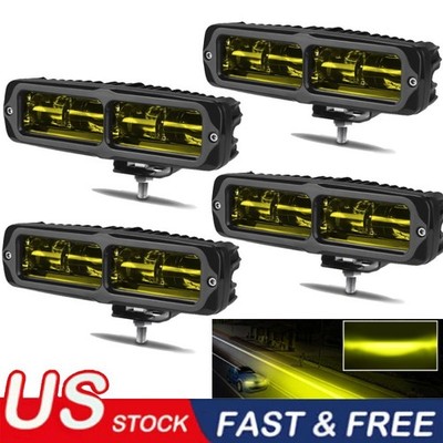 6inch Yellow LED Work Light Bar Spot Pods Fog Lamp Offroad Driving ...