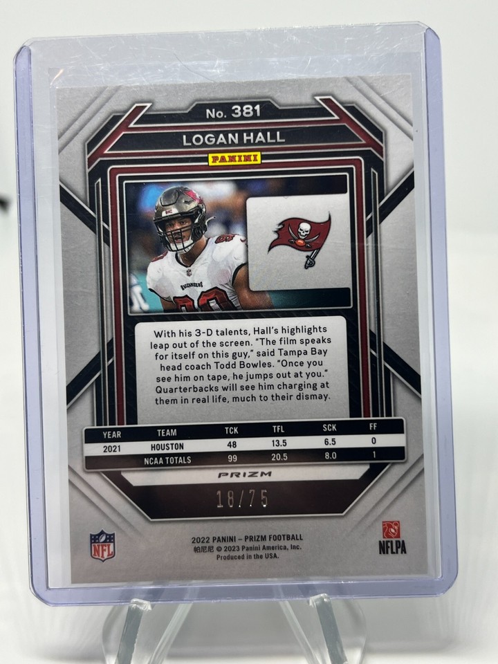 2022 Panini Prizm Logan Hall Rookie Green Scope Prizm /75 #381 | eBay
