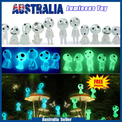 10-40pcs Luminous Tree Elves Dolls Micro Kodama Figures Glow in Dark ...