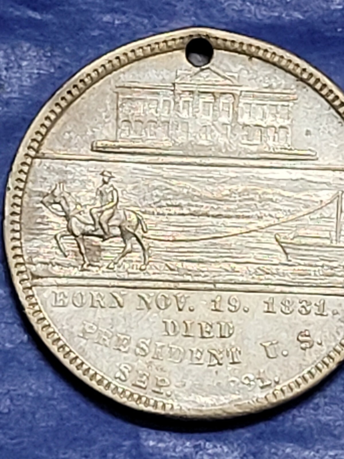 1881 James Garfield assassination original memorial medal coin token ...