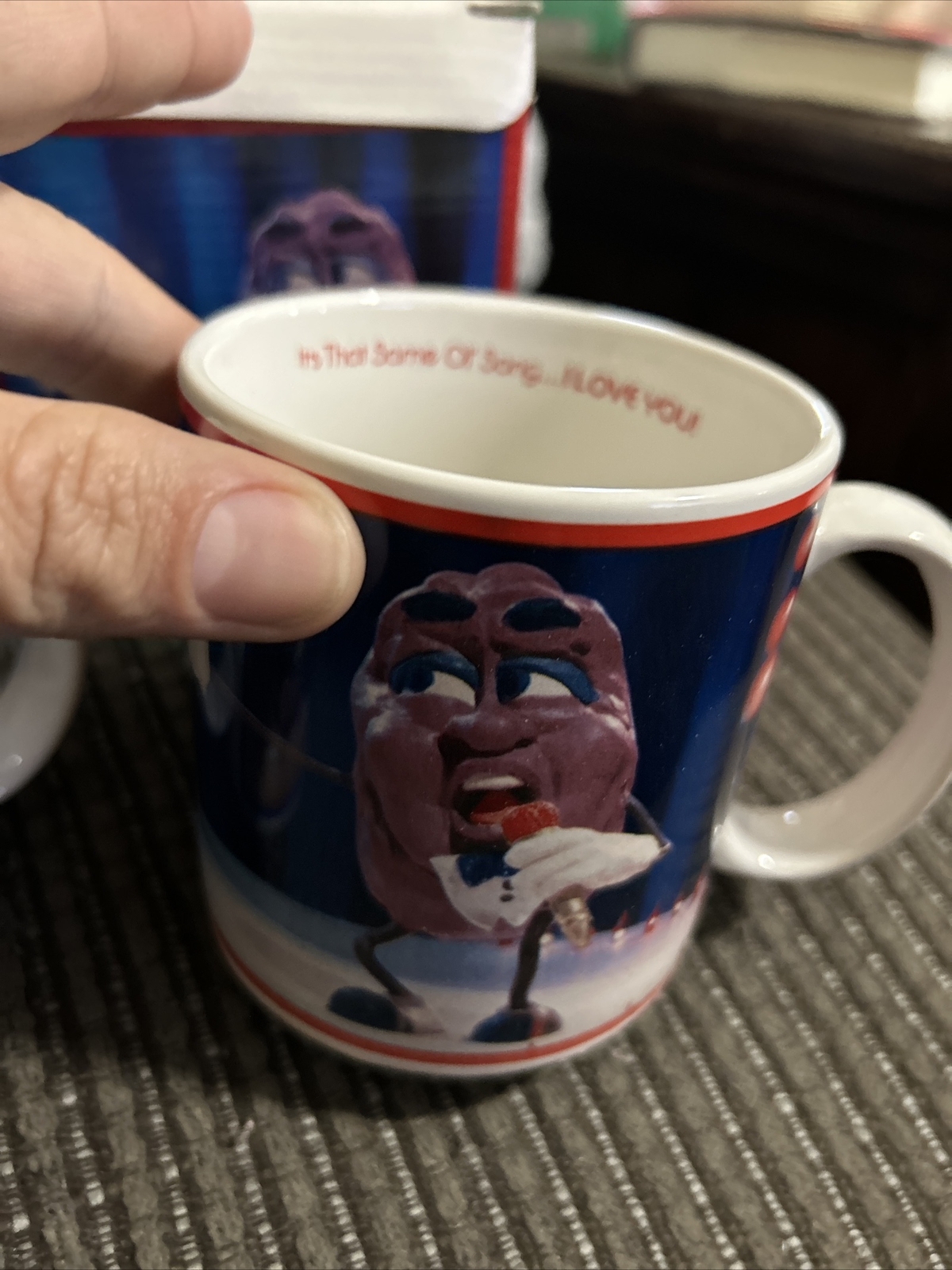 Lot of 2 two California Raisins Mugs Vintage 1987 Photo NEW in box cups ...