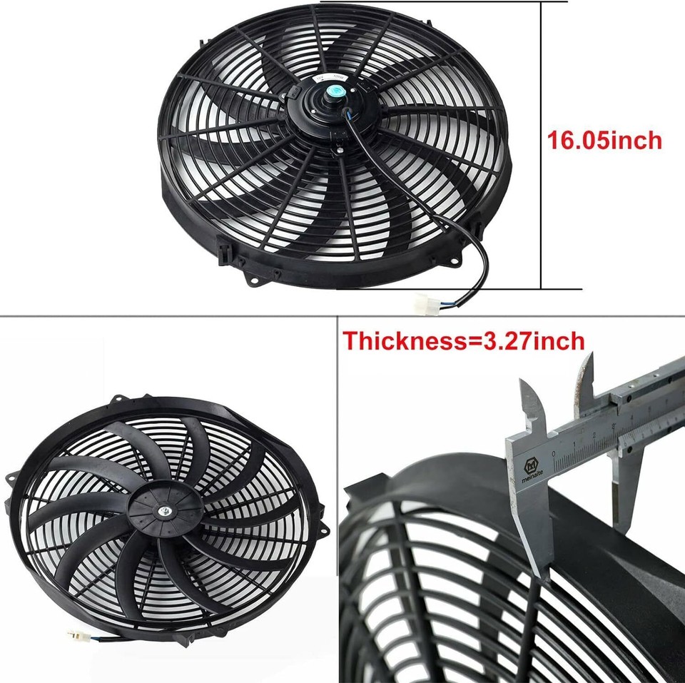 120W 3500CFM PERFORMANCE 12V AUTOMOTIVE ELECTRIC RADIATOR COOLING FAN ...
